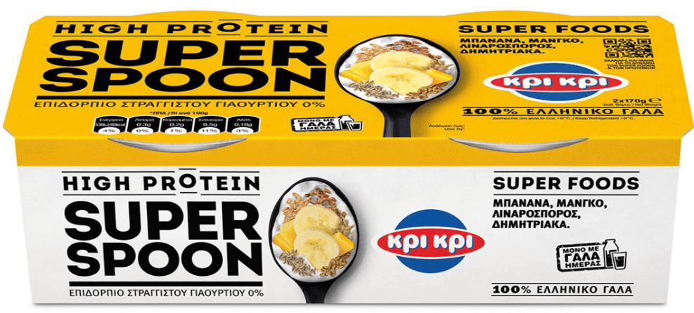 Γιαούρτι ΚΡΙ ΚΡΙ Super Spoon High Protein μπανάνα-μάνγκο-λιναρόσπορος ...