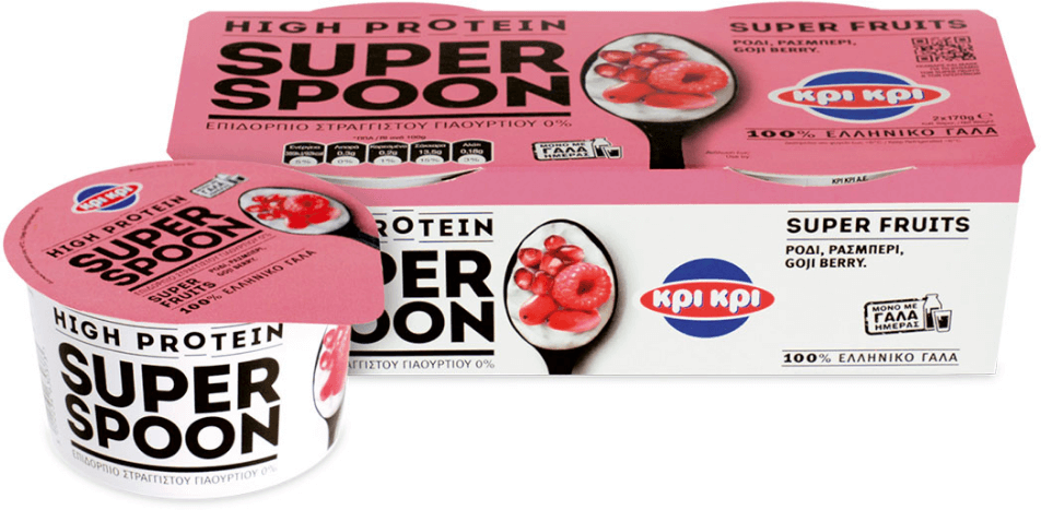Γιαούρτι ΚΡΙ ΚΡΙ Super Spoon High Protein ρόδι goji berry 2x170gr