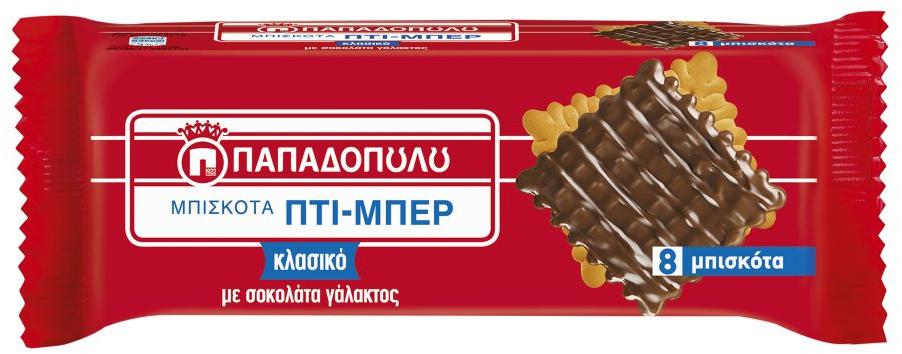 Μπισκότα ΠΑΠΑΔΟΠΟΥΛΟΥ Πτι Μπερ με σοκολάτα γάλακτος 89gr