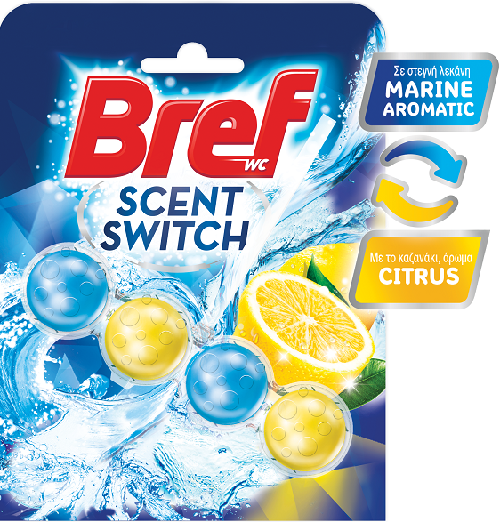 Block Τουαλέτας BREF Scent Switch Active Lemon 50gr