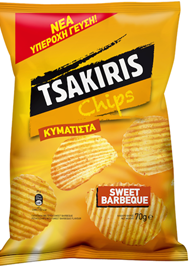 Πατατάκια TSAKIRIS κυματιστά bbq 400gr
