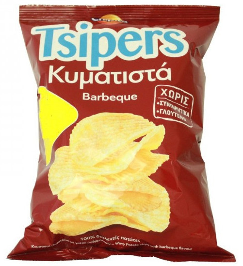 Πατατάκια TSIPERS κυματιστά bbq χωρίς γλουτένη 105gr