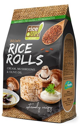 Ρυζογκοφρέτες RICE UP brown rice rolls cream, mashrooms & olive oil 50gr