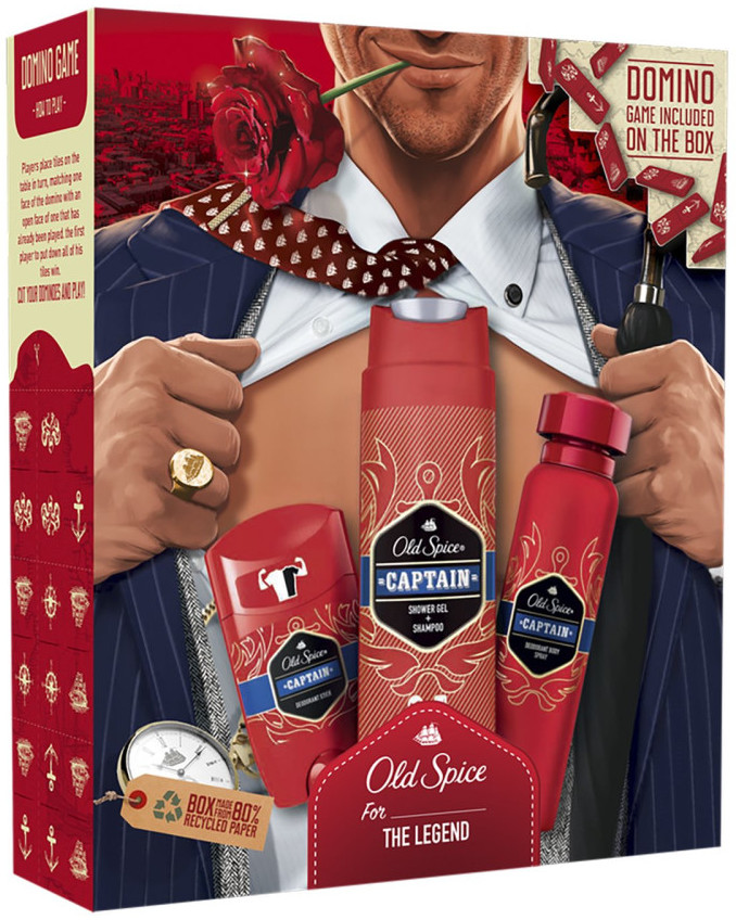 Σετ δώρου OLD SPICE Captain αφρόλουτρο 400ml + spray 150ml + stick 50ml
