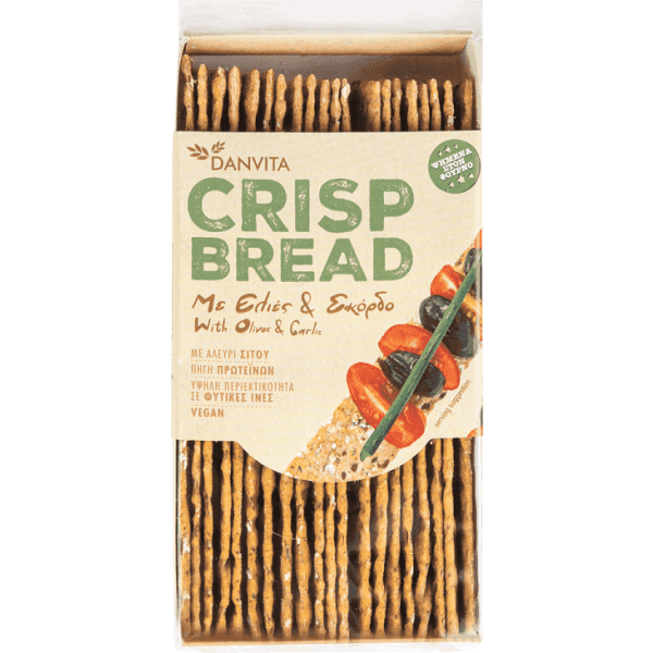 Κριτσίνια DANVITA crisp bread με ελιές & σκόρδο 130gr