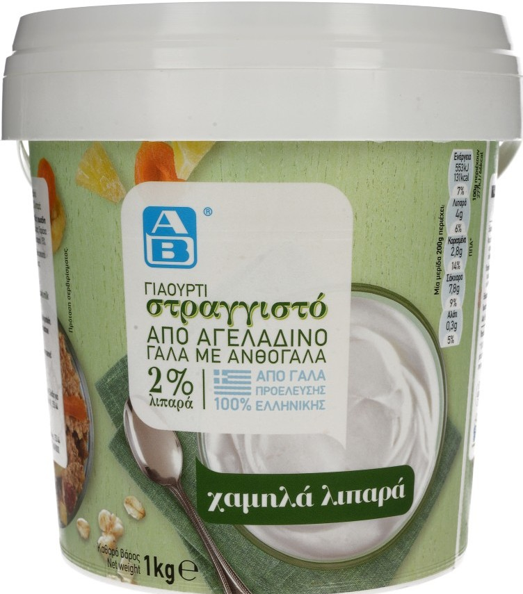 Γιαούρτι ΑΒ στραγγιστό 2% λιπαρά 1kg