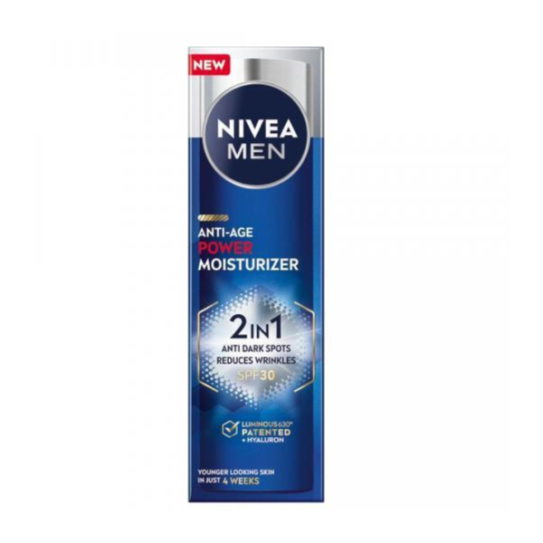 Κρέμα Προσώπου NIVEA Men κατά των ρυτίδων 2σε1 Luminous SPF30 50ml.