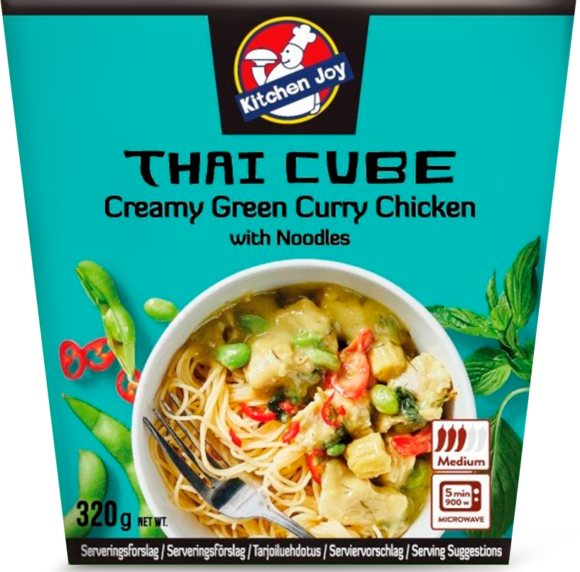 Κοτόπουλο KITCHEN JOY thai cube green curry with noodles 320gr