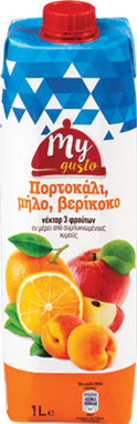 Χυμός MY GUSTO νέκταρ πορτοκάλι-μήλο-βερίκοκο 1lt