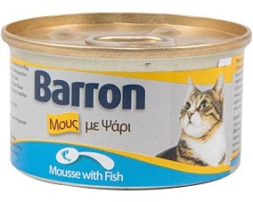 Γατοτροφή BARRON μους με ψάρι 85gr