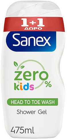 Αφρόλουτρο SANEX Kids zero 0% 2x475ml (1+1 δώρο)