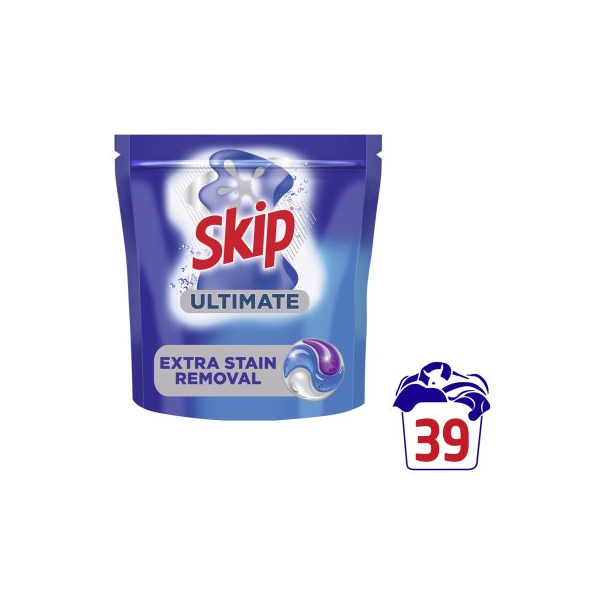 Κάψουλες πλυντηρίου SKIP ultimate extra stain removal 39τμχ