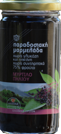 Μαρμέλαδα ΧΡΥΣΟ ΜΗΛΟ μύρτιλο Πηλίου 300gr