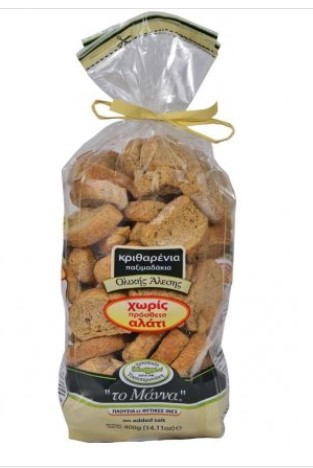 Παξιμαδάκια ΤΟ ΜΑΝΝΑ κρίθινα 500gr (+25% δώρο)