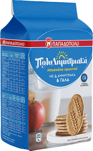Μπισκότα ΠΑΠΑΔΟΠΟΥΛΟΥ πολυδημητριακά 4 δημητριακά & γάλα 160gr