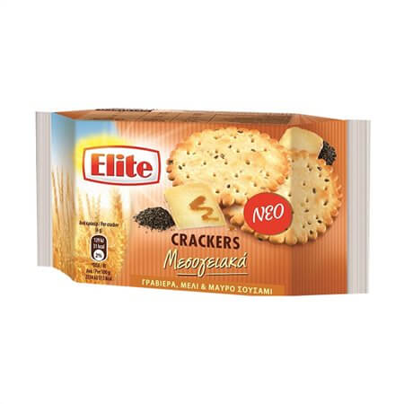 Crackers ELITE μεσογειακά γραβιέρα μέλι & σουσάμι 105gr