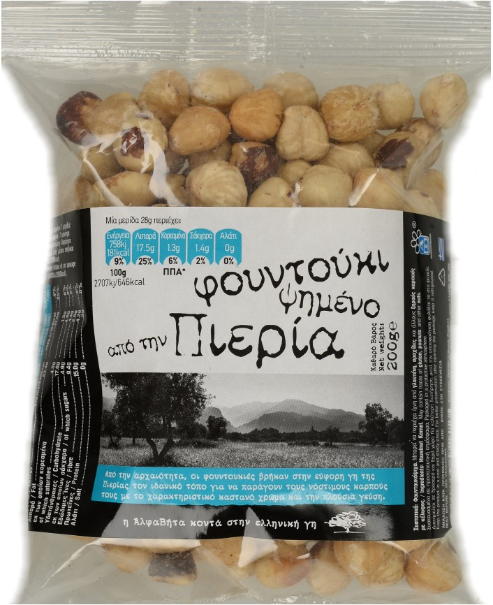 Φουντούκι ΑΒ Κοντά στην Ελληνική Γη ψημένο Πιερίας 200gr