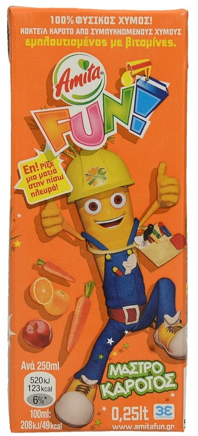 Χυμός AMITA fun κοκτέιλ καρότο 250ml