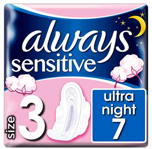 Σερβιέτες ALWAYS Sensitive ultra night 7τμχ
