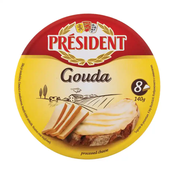 Τυρί PRESIDENT gouda τριγωνάκια 8τμχ/140gr