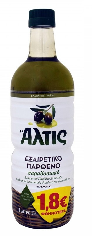 Ελαιόλαδο ΑΛΤΙΣ Παραδοσιακό εξαιρετικό παρθένο 1lt (-1,80€)