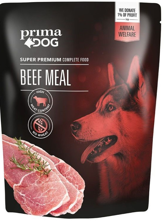 Τροφή σκύλου PRIMA DOG βοδινό 260gr
