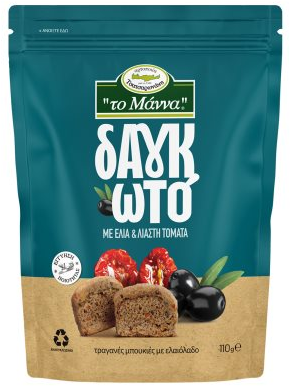 Παξιμάδι ΤΟ ΜΑΝΝΑ δαγκωτό με ελιά & λιαστή ντομάτα 110gr