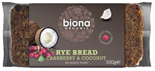 Ψωμί BIONA bio σίκαλης με κράνμπερι 500gr
