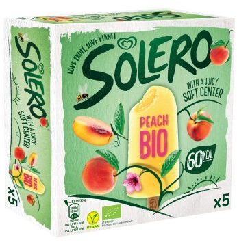 Παγωτό ALGIDA SOLERO BIO ροδάκινο 5τμχ 260ml