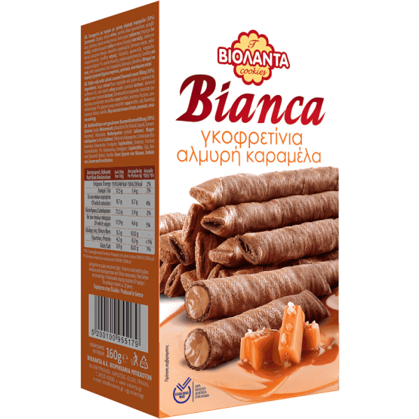 Γκοφρετίνια ΒΙΟΛΑΝΤΑ Bianca με αλμυρή καραμέλα 160gr