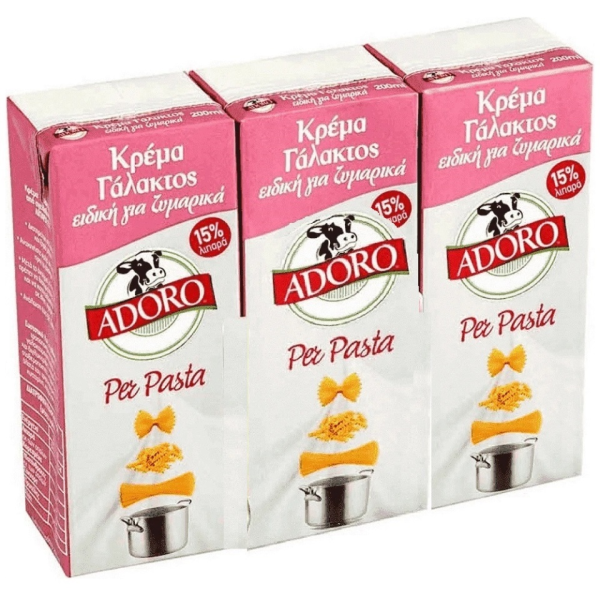Κρέμα γάλακτος ADORO per pasta 3x200ml