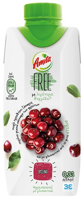 Χυμός AMITA free βύσσινο 330ml