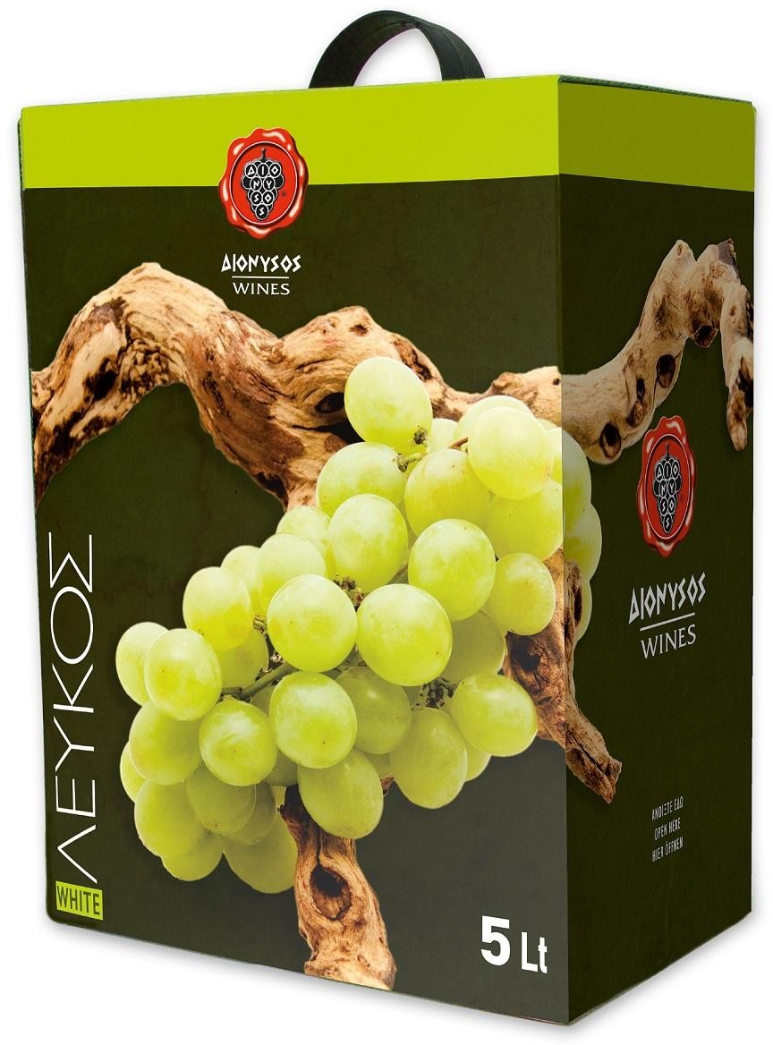 Οίνος ΔΙΟΝΥΣΟΣ WINES λευκός ξηρός 5lt