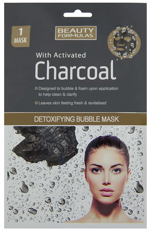 Μάσκα προσώπου BEAUTY FORMULAS bubble charcoal 1τμχ