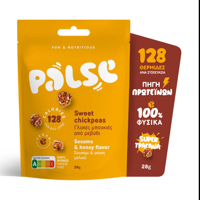 Σνακ PALSE από ρεβύθι με μέλι &σουσάμι 28gr