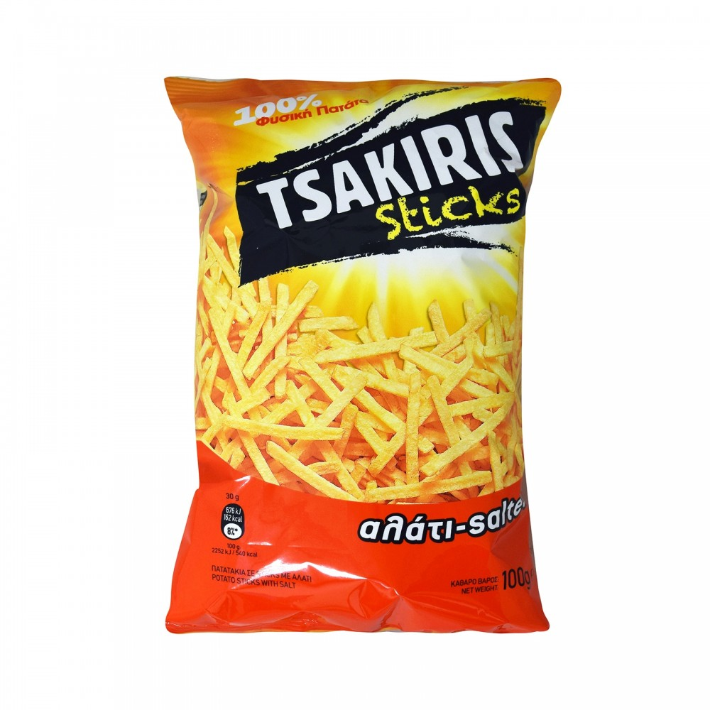 Πατατάκια TSAKIRIS sticks αλάτι 100gr