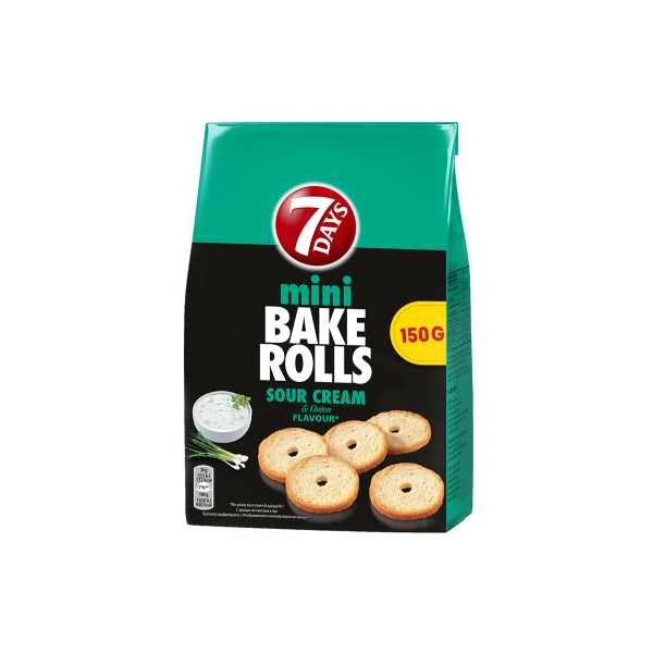 Σνακς BAKE ROLLS mini sour cream & κρεμμύδι 150gr